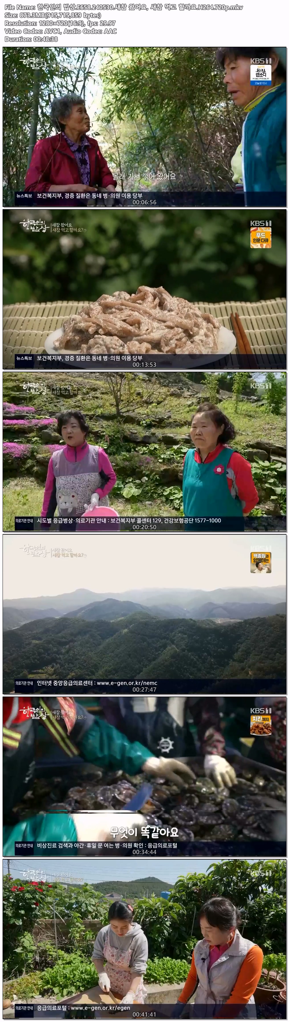 한국인의 밥상.E658.240530.새참 왔어요, 새참 먹고 할까요.H264.720p